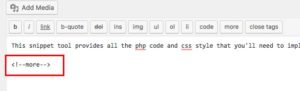 Custom More Link - WordPress Snippet Generator